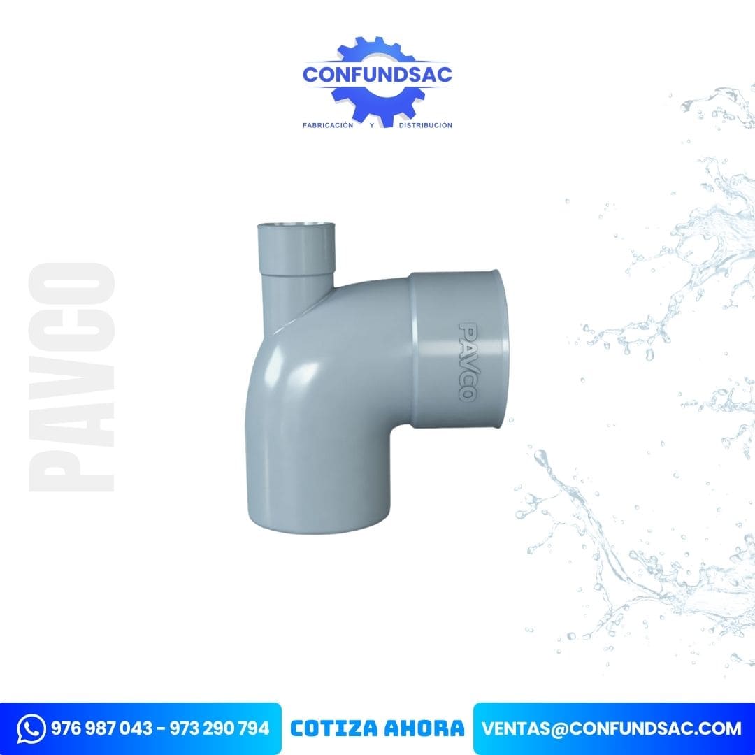 Codo 90° con Reducción Desagüe PAVCO – Confundsac